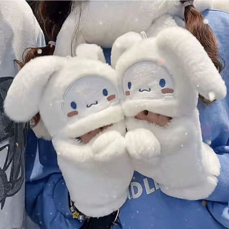 Ins Cute Cinnamoroll Winter Gloves Cartoon Korean Girl Heart Flinking ...