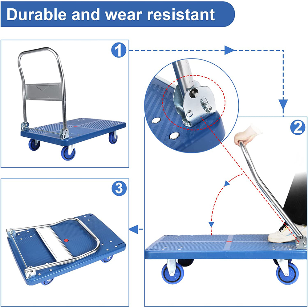 Platform Trolley Folding Platform Cart 200-600kg Capacity Rolling ...