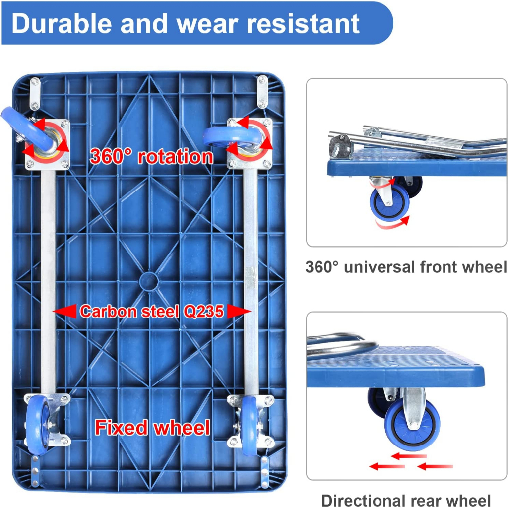 Platform Trolley Folding Platform Cart 200-600kg Capacity Rolling ...