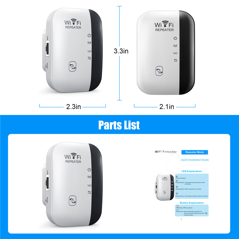 300Mbps Wireless WIFI Repeater 2.4G Router Wifi Range Extender Wi-Fi ...