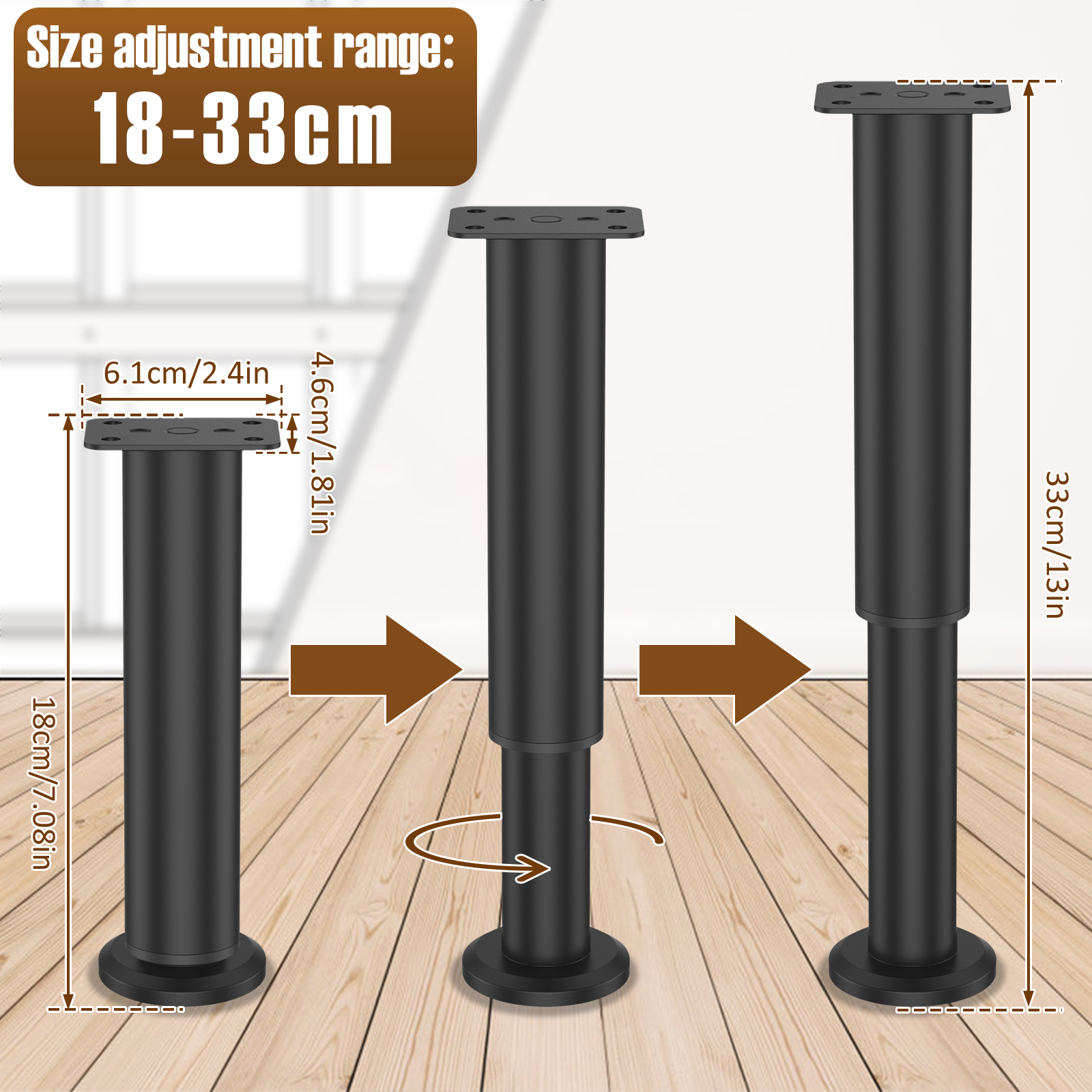 4Pcs Folding Table Leg Extenders Heavy Duty Steel Folding Table Leg ...