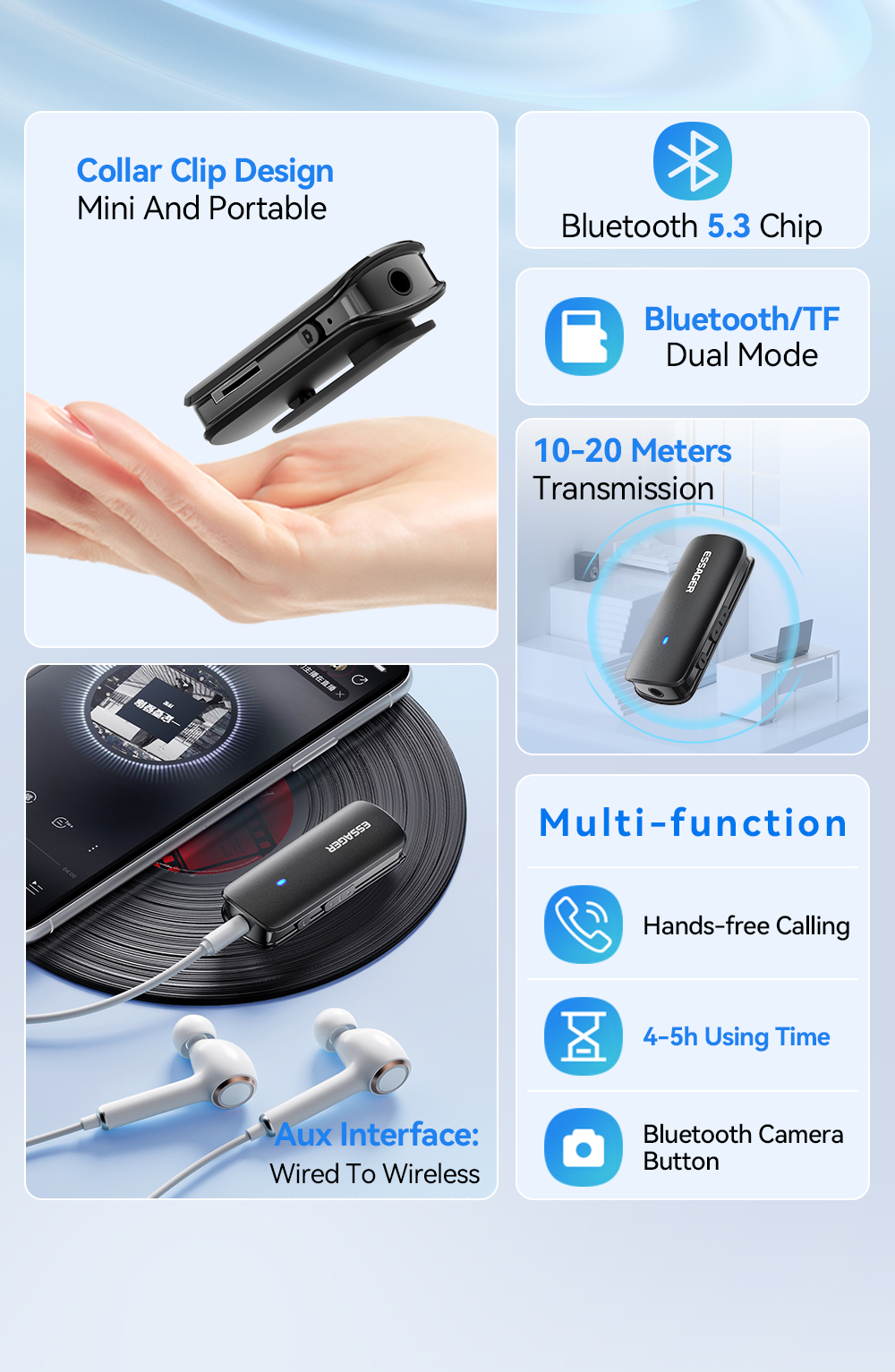 Essager D Type C 3.5MM Interface Multifunctional Bluetooth Car Adapter ...