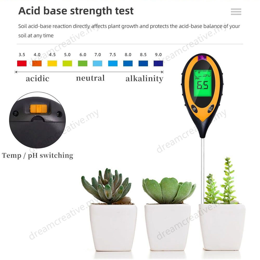 4 In 1 Soil PH Meter Soil Tester Analyzer Hygrometer Soil Environment ...