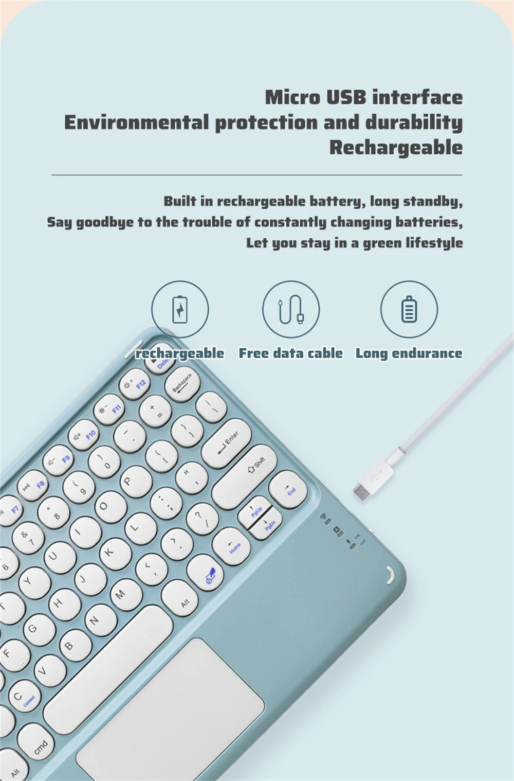 Suitable Touchscreen Bluetooth Wireless Universal Keyboard Mini ...