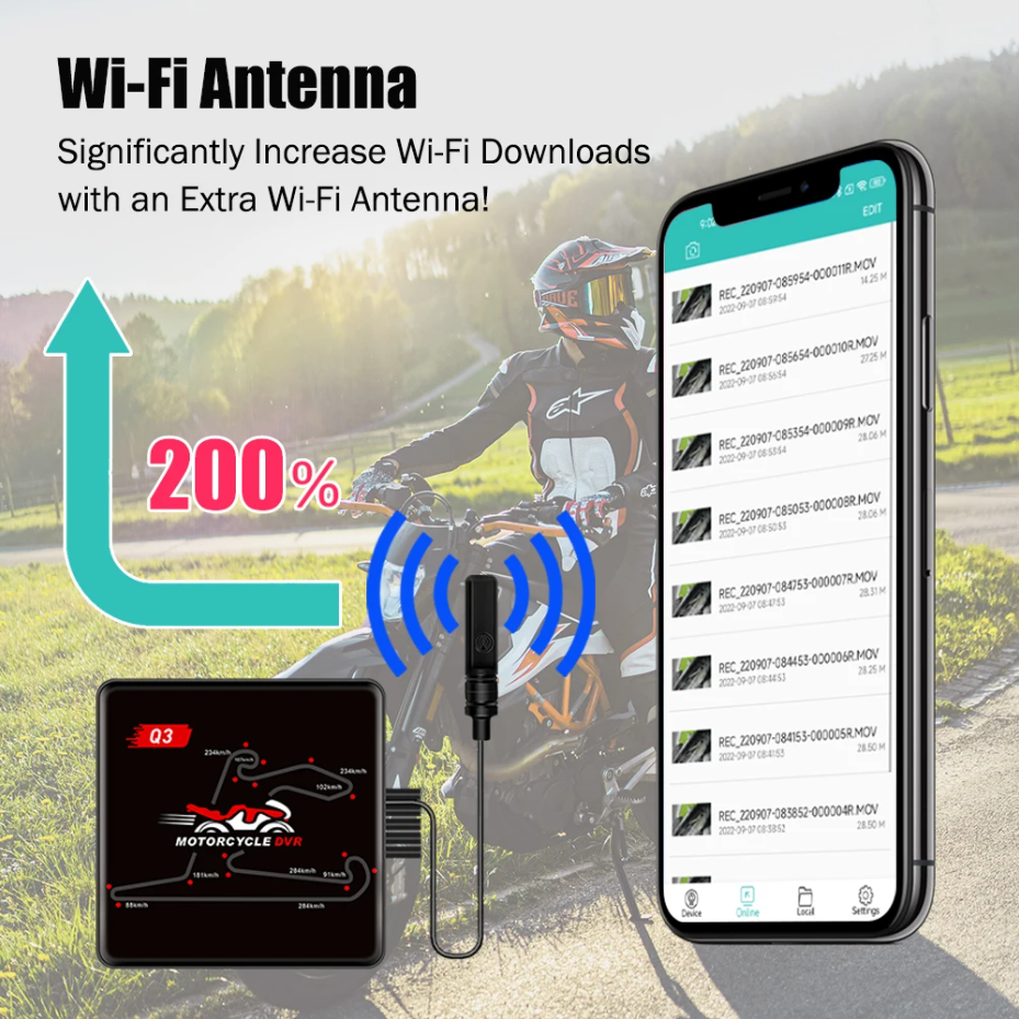 VSYS SYS WiFi motorbike Dash cam Dual 1080p FHD motorcycle DVR ...