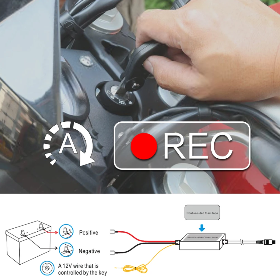 VSYS SYS WiFi motorbike Dash cam Dual 1080p FHD motorcycle DVR ...