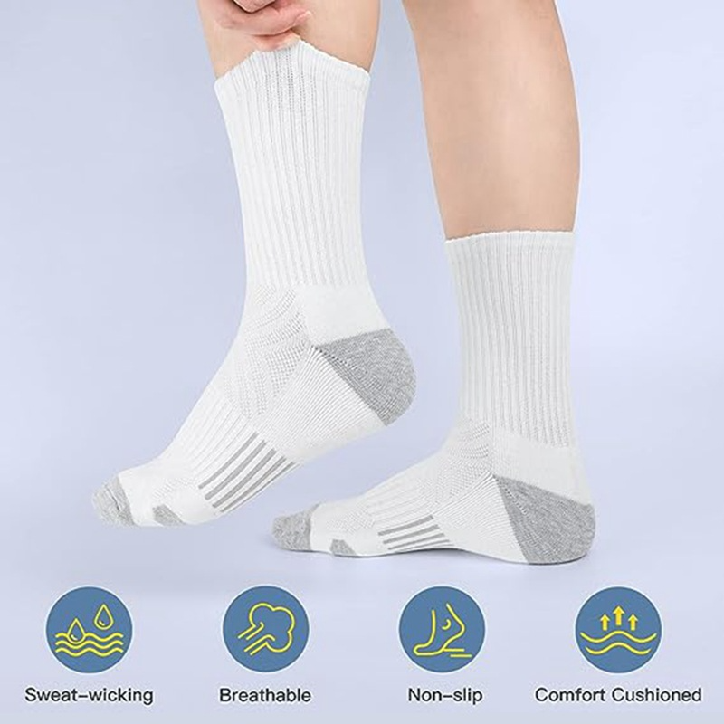 6 Pairs Men Socks Elastic Cotton Sweat Absorbant Sports Socks Winter ...