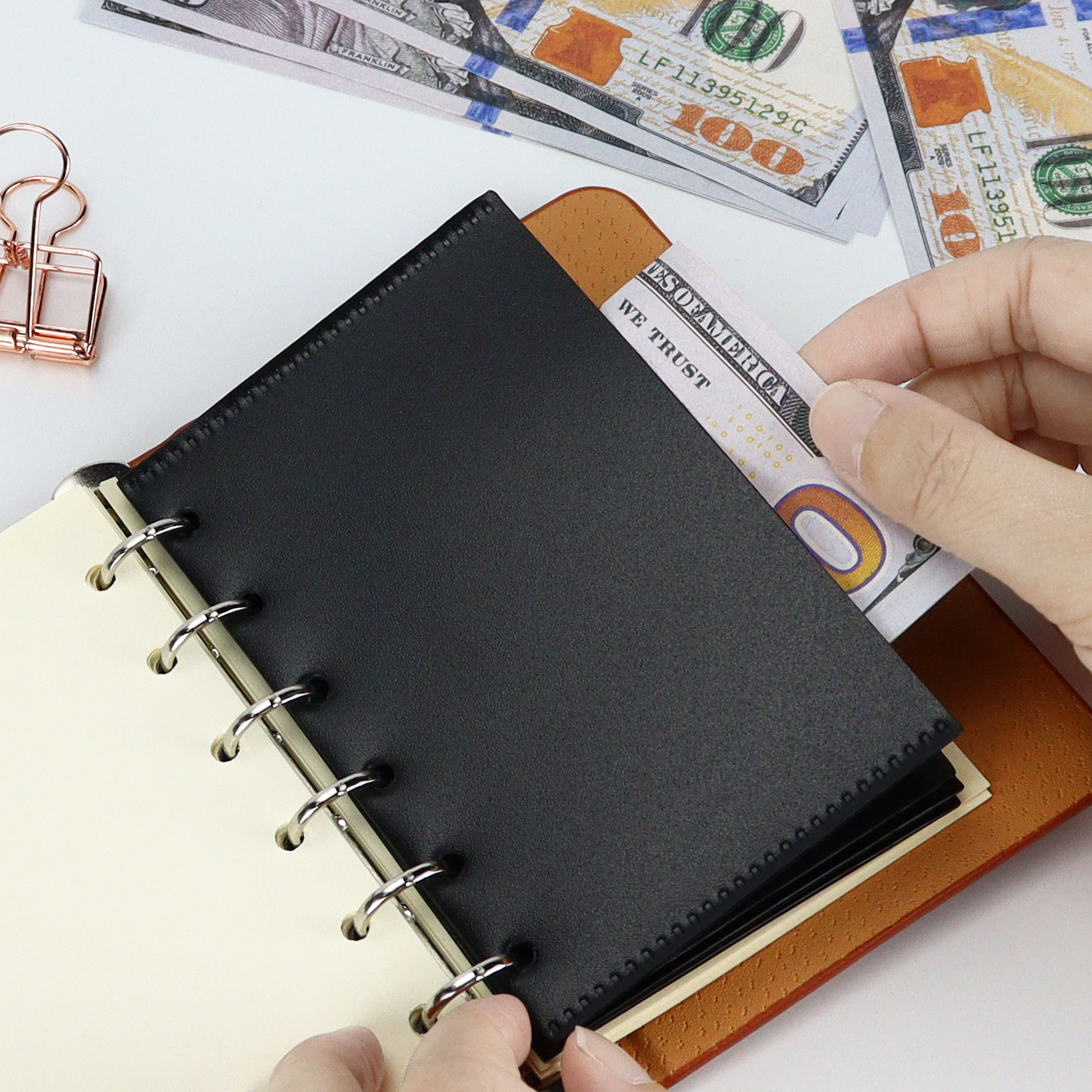A6 A7 5pcs/Pack Binder Divider Bag PP Saving Pocket Cash 5 Sheets White ...