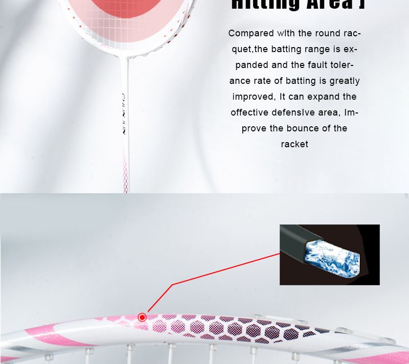 ALP DF 8U G6 Max 30Lbs Strung 100% Full Carbon Fiber Pink Badminton ...