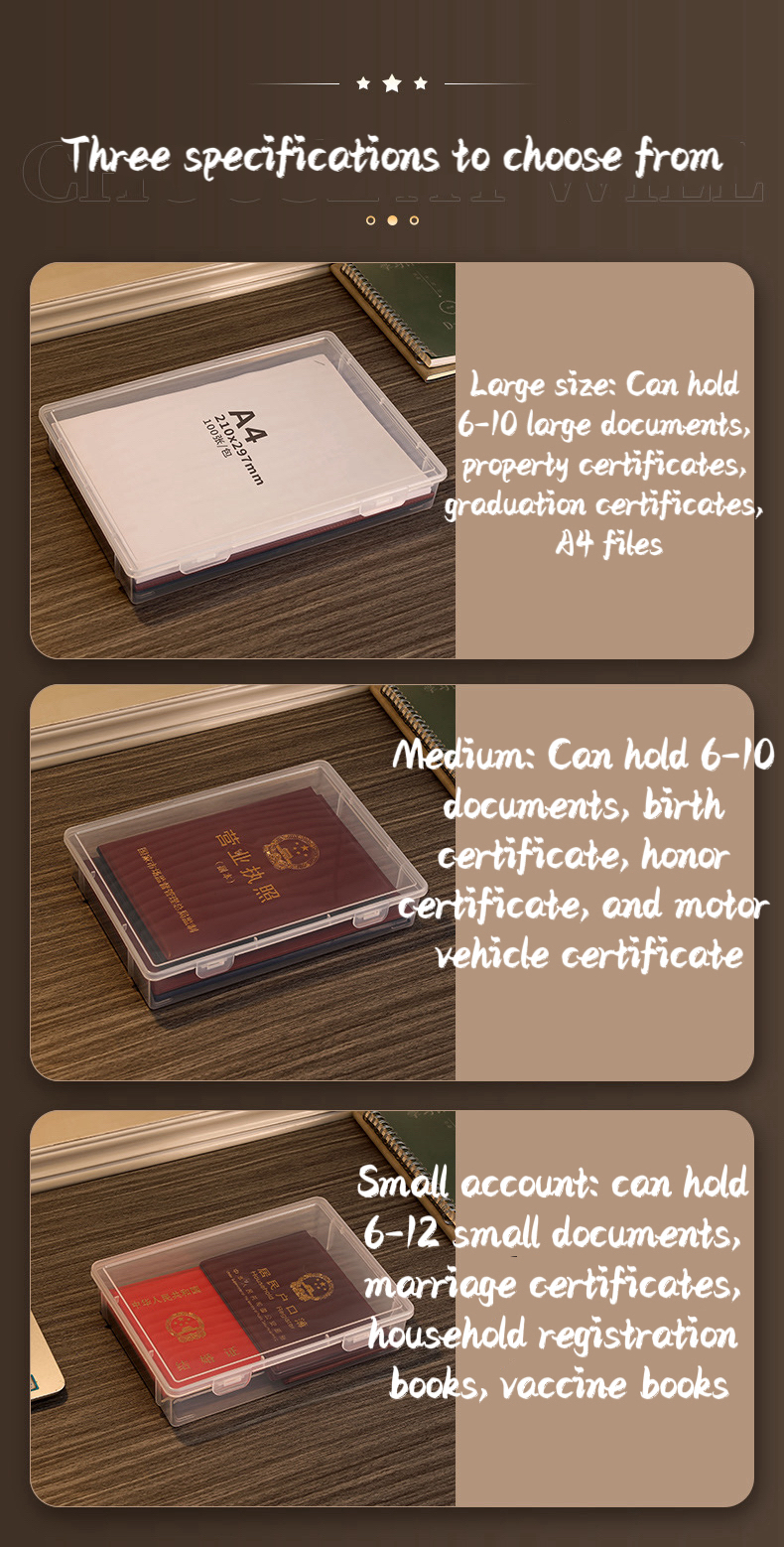 Document Organizer Household Certificate File A4 Organizing Box ...