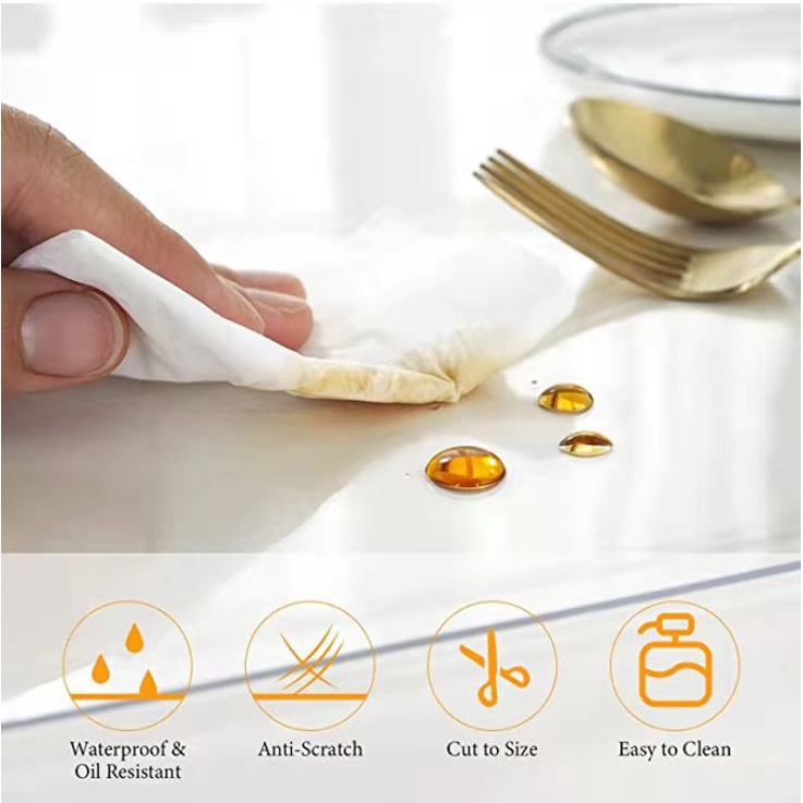 3mm PVC Transparent table mat plastic table cover table top protector ...