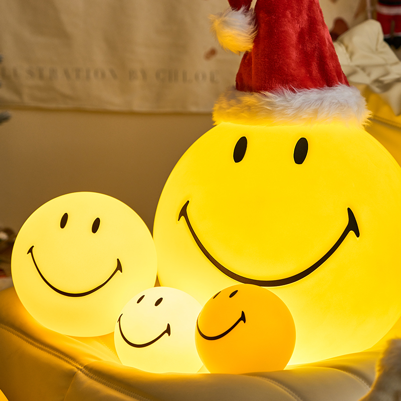 SNRIGIN Led Smiley Table Lamp Cartoon Floor-standing Bedside Atmosphere ...