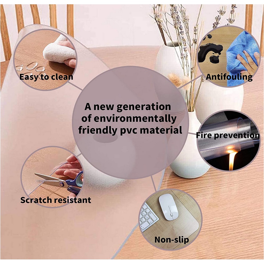 PPya Plastic Transparent table cover Clear table cloth waterproof pvc ...