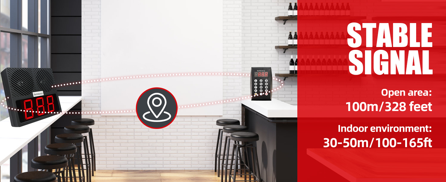 Retekess TD101 Pager Wireless Calling System Restaurant Pager System Queue Loud Speakers 1 3 ...