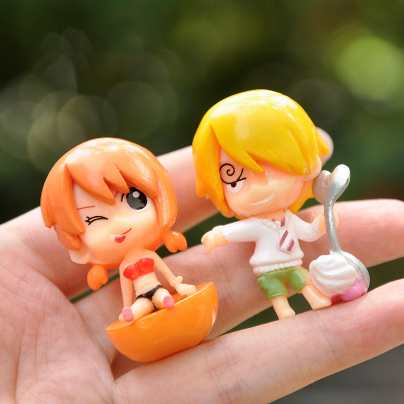 9Pcs/Set 5-7cm Anime One Piece Luffy Zoro Nami Usopp Sanji Chopper ...