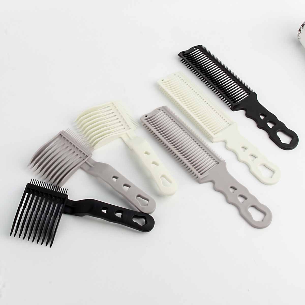 2PCS Kit Fade Comb Upgrade Barber Flat Top Hair Cut Combs Men's Arc ...