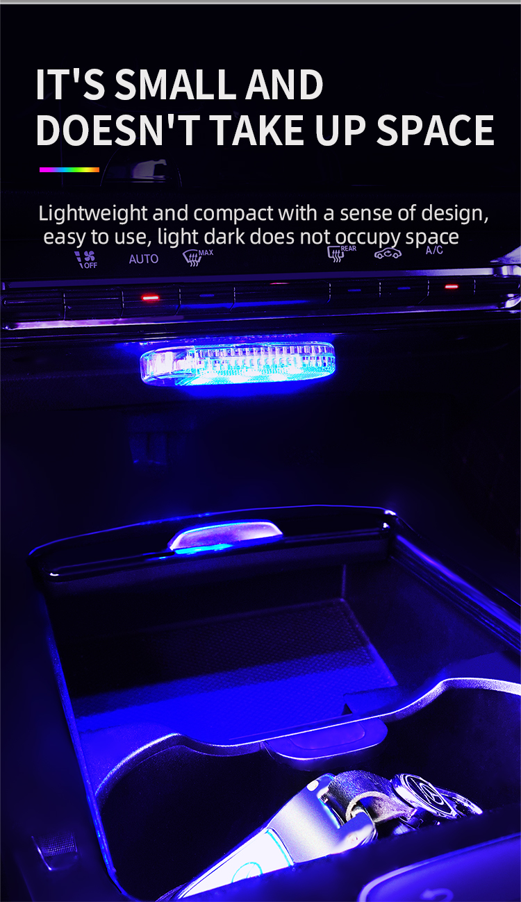 6LED Car Touch Lights Rechargeable Auto Interior Dome Light Roof ...