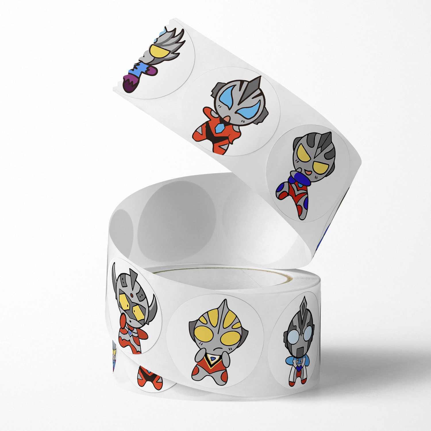 1Inch 500pcs./Roll Comic Ultraman Light Tiga Stickers Anime for Kids ...