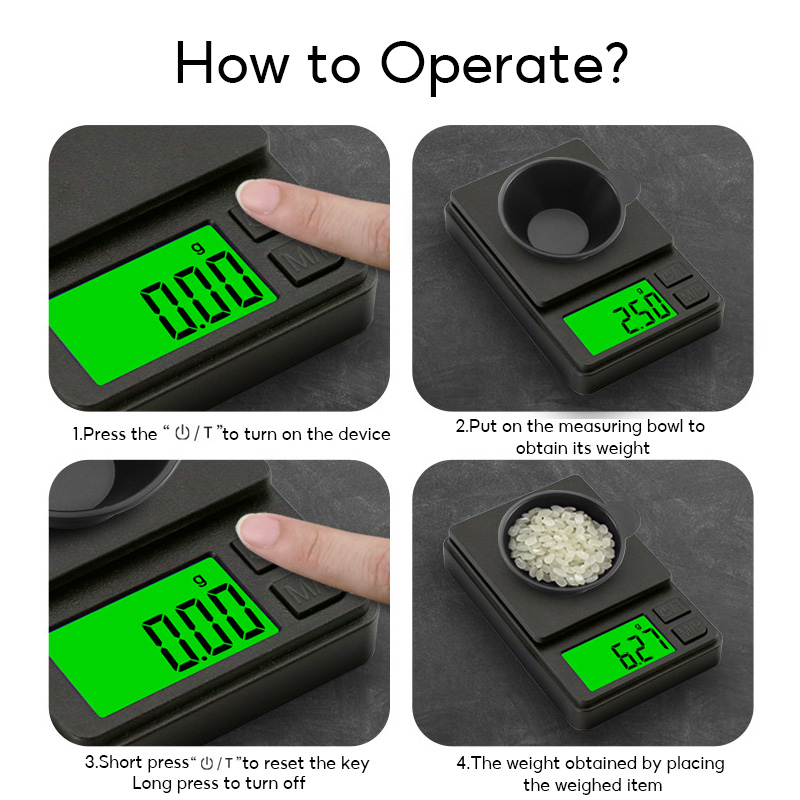 100g/200g/300g/500g 0.01g High Precision Digital Pocket Scale Jewelry ...