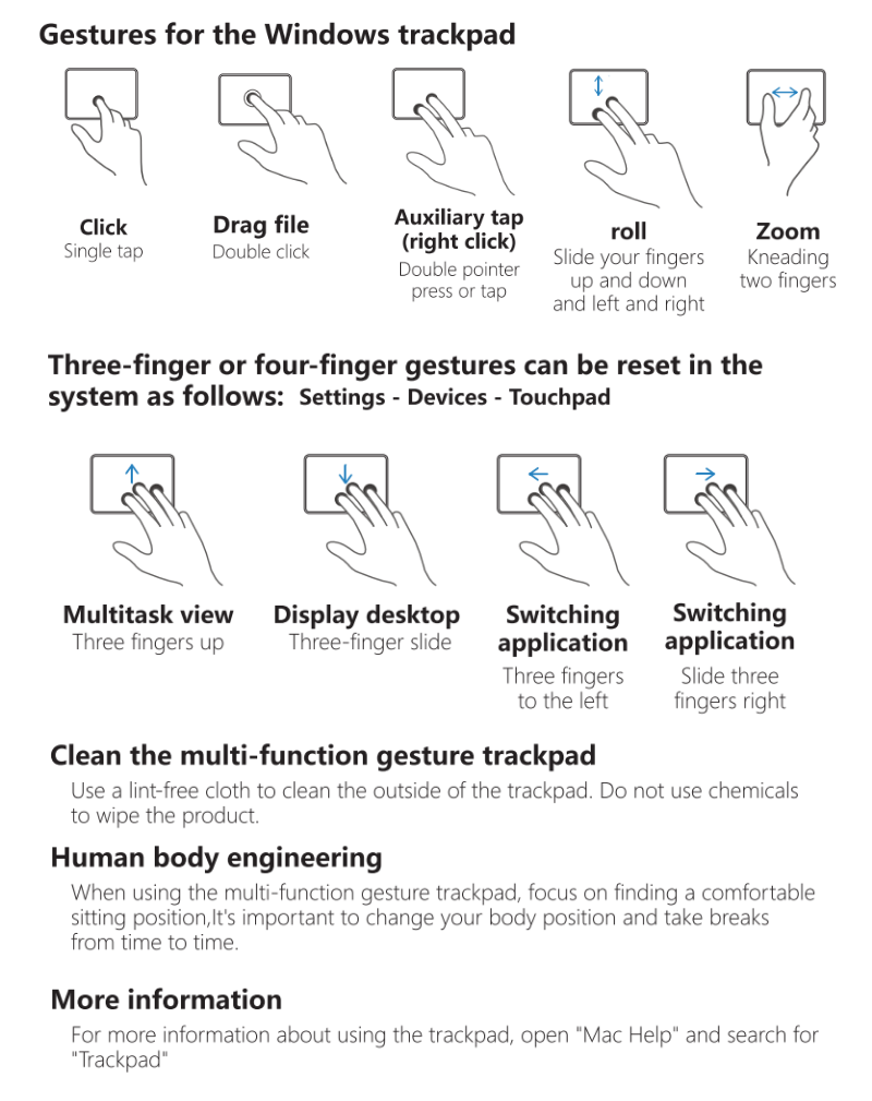 IFXLIFE Bluetooth Touchpad Multi-function gestures Trackpad ...