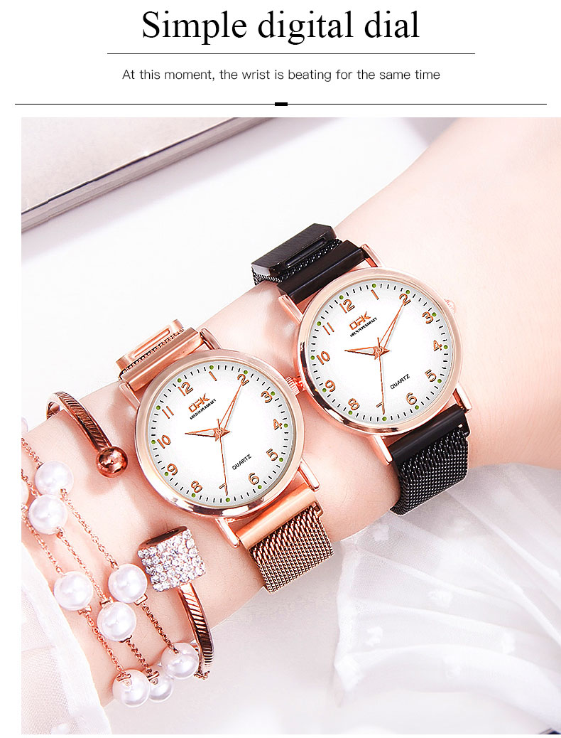 OPK Watch For Woman Waterproof Original Quartz Stainless Steel Luminous ...