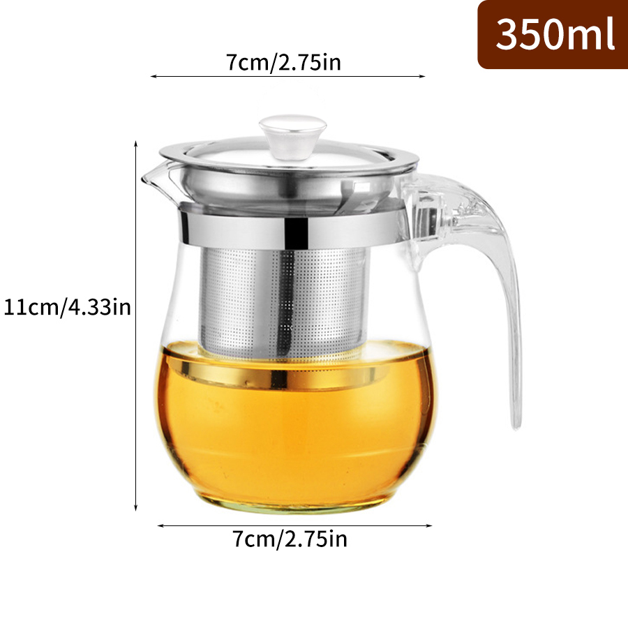 Glass glass kettle 350 ml heat resistant glass tea jug coffee flower ...