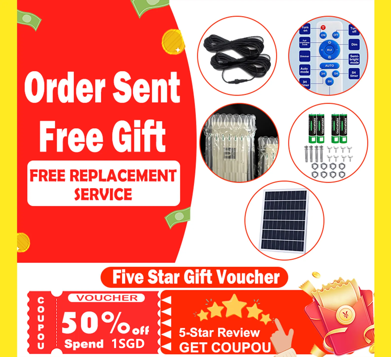 【SG Local Seller】1000W Solar Light Outdoor Solar Flood Light Solar ...