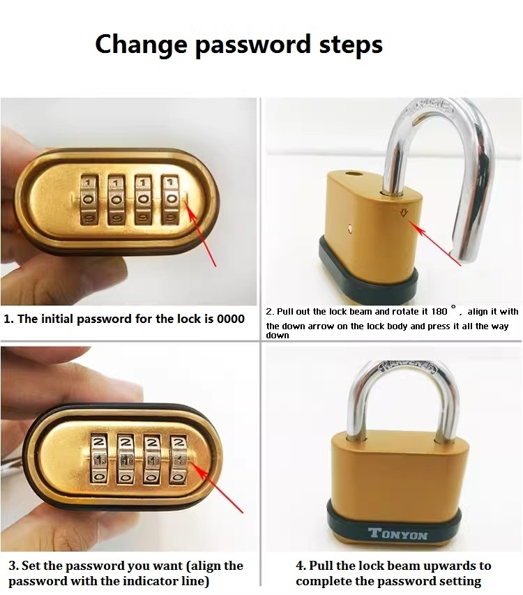 4 Digit Code Combination Padlock / Anti-Theft Lock / Kunci Mangga ...