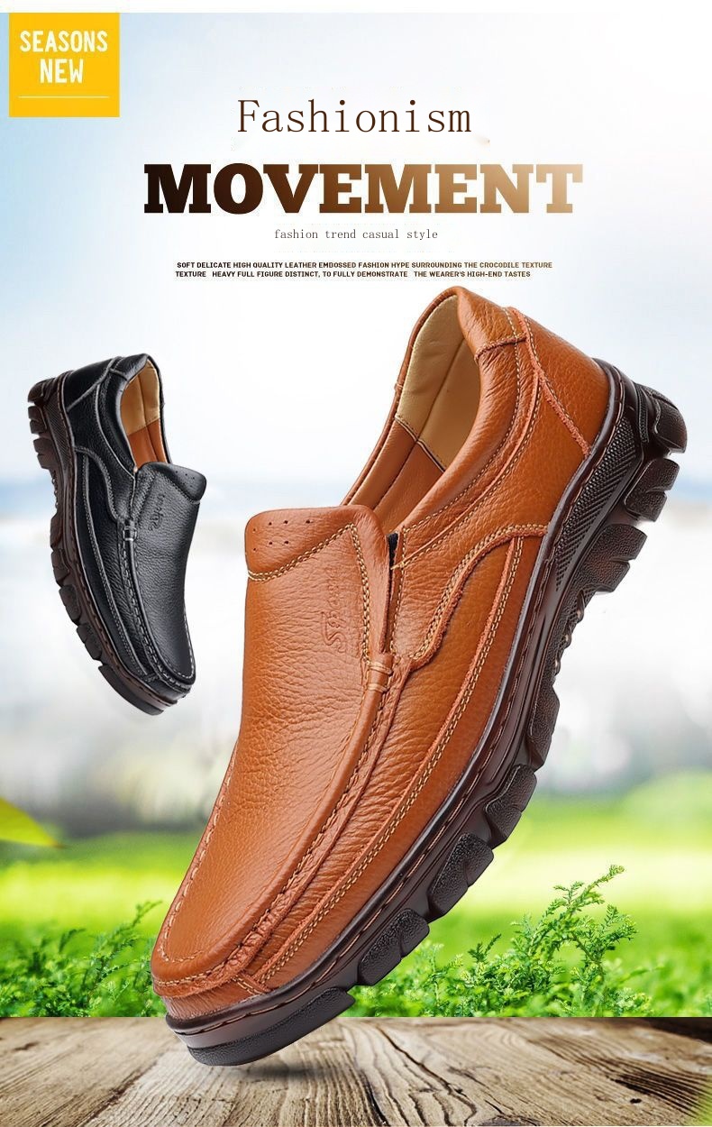 [100% real leather] men's leather shoes, leather casual shoes, men's ...