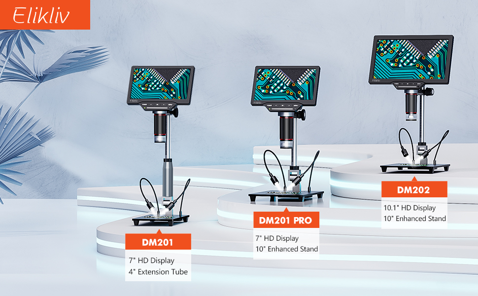 Elikliv DM202 10.1 Inch HDMI LCD Digital Microscope,10" Enhanced Stand ...