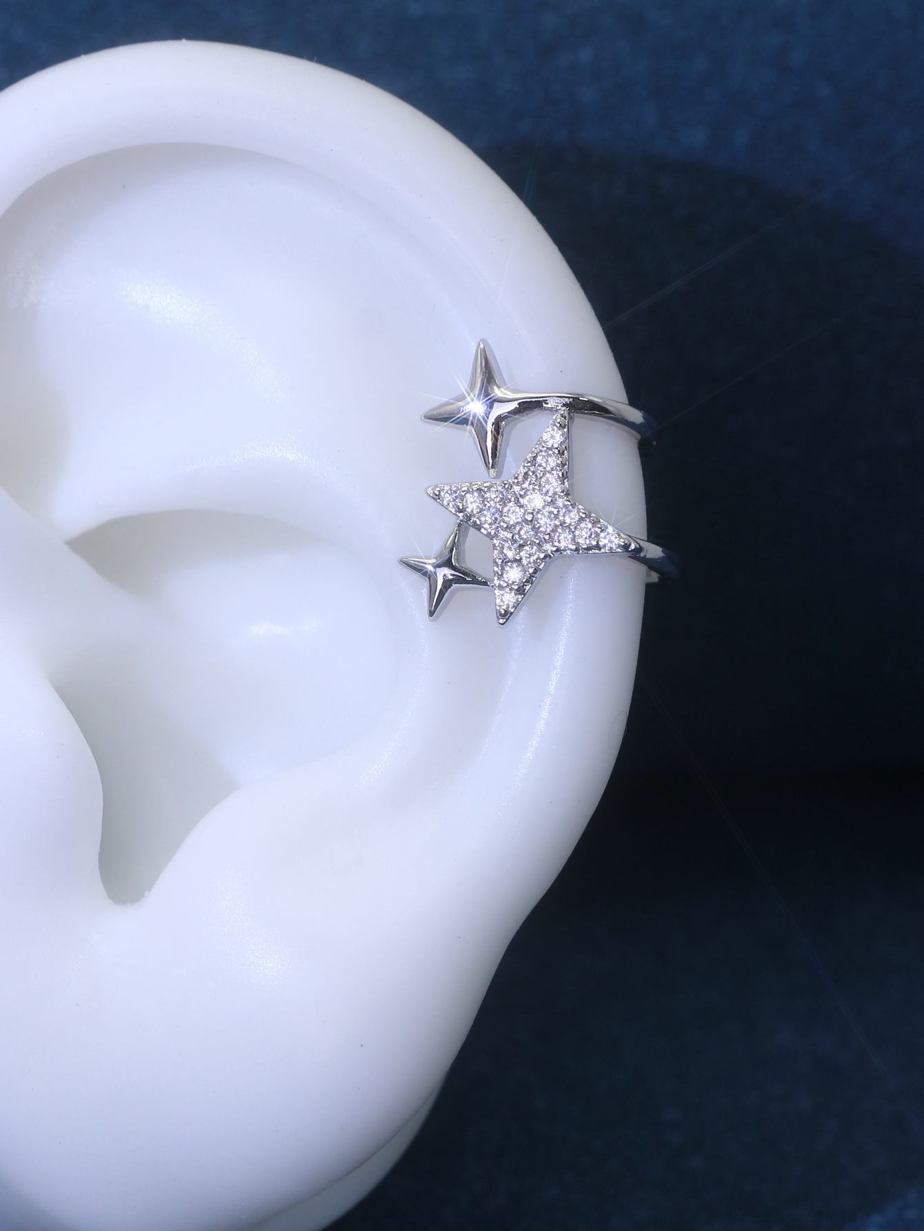 New Style Star Zircon Ear Bone Clip Cufflinks No Need Pierced Earrings ...