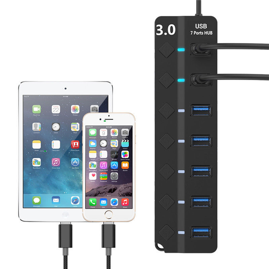 7 Port USB3.0 Adapter Portable USB Multiport Usb Hub USB 3.0 Ports Hub ...