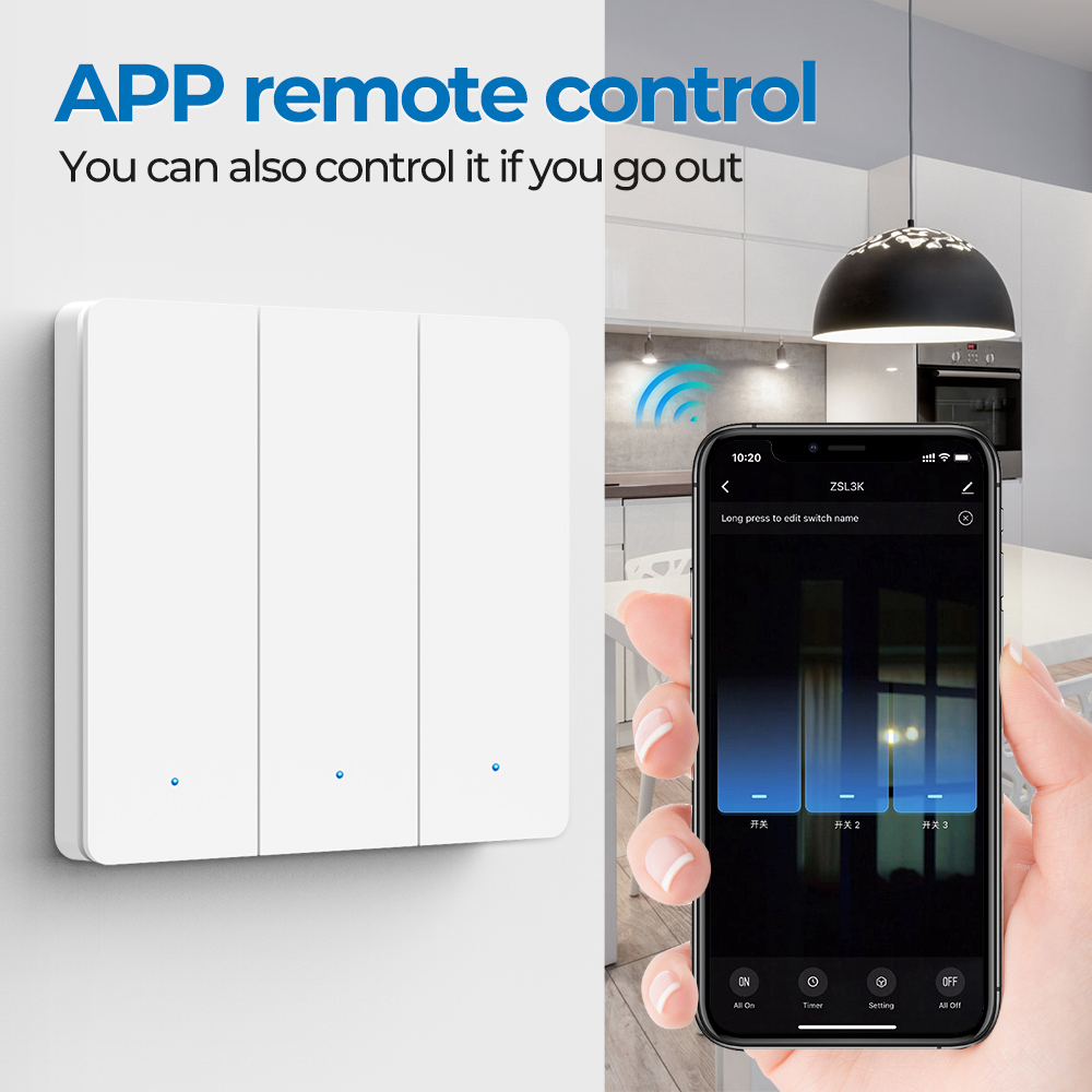 SMATRUL Smart Switch Tuya ZigBee Light Wall Switch No Neutral No ...