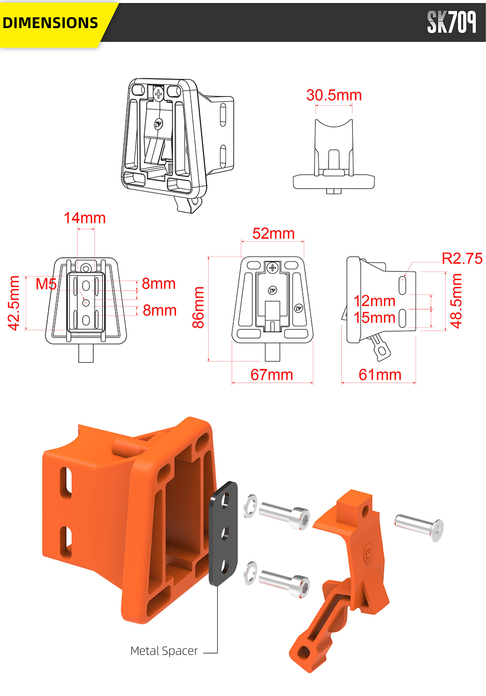 Rhinowalk bicycle front adapter bike front carrier block | Shopee Singapore