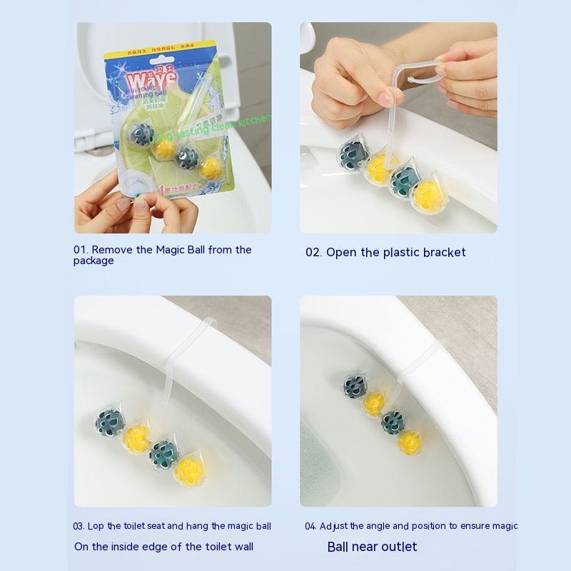 4 in 1 Toilet Cleaner Ball Hanging Toilet Cleaning Automatic Toilet ...