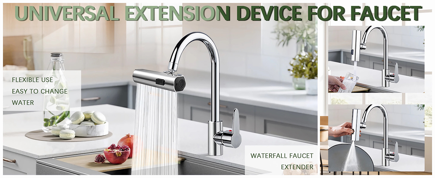 🇸🇬SG Local stock🇸🇬Waterfall Faucet 360° Swivel 3/4 Modes Kitchen Faucet ...