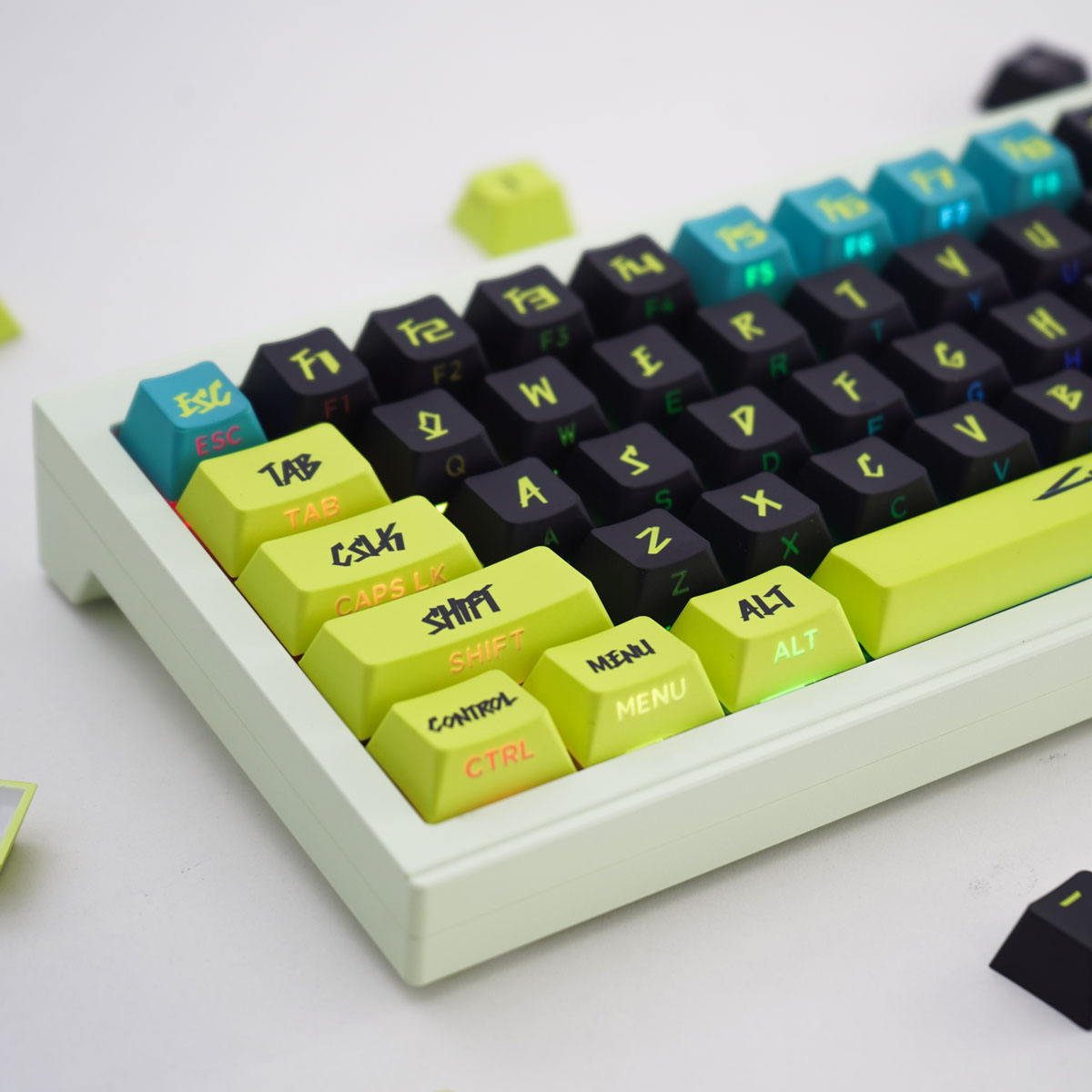-LW- Cyberpunk Side Printing Keycaps PBT CHERRY Profile Mechanical ...