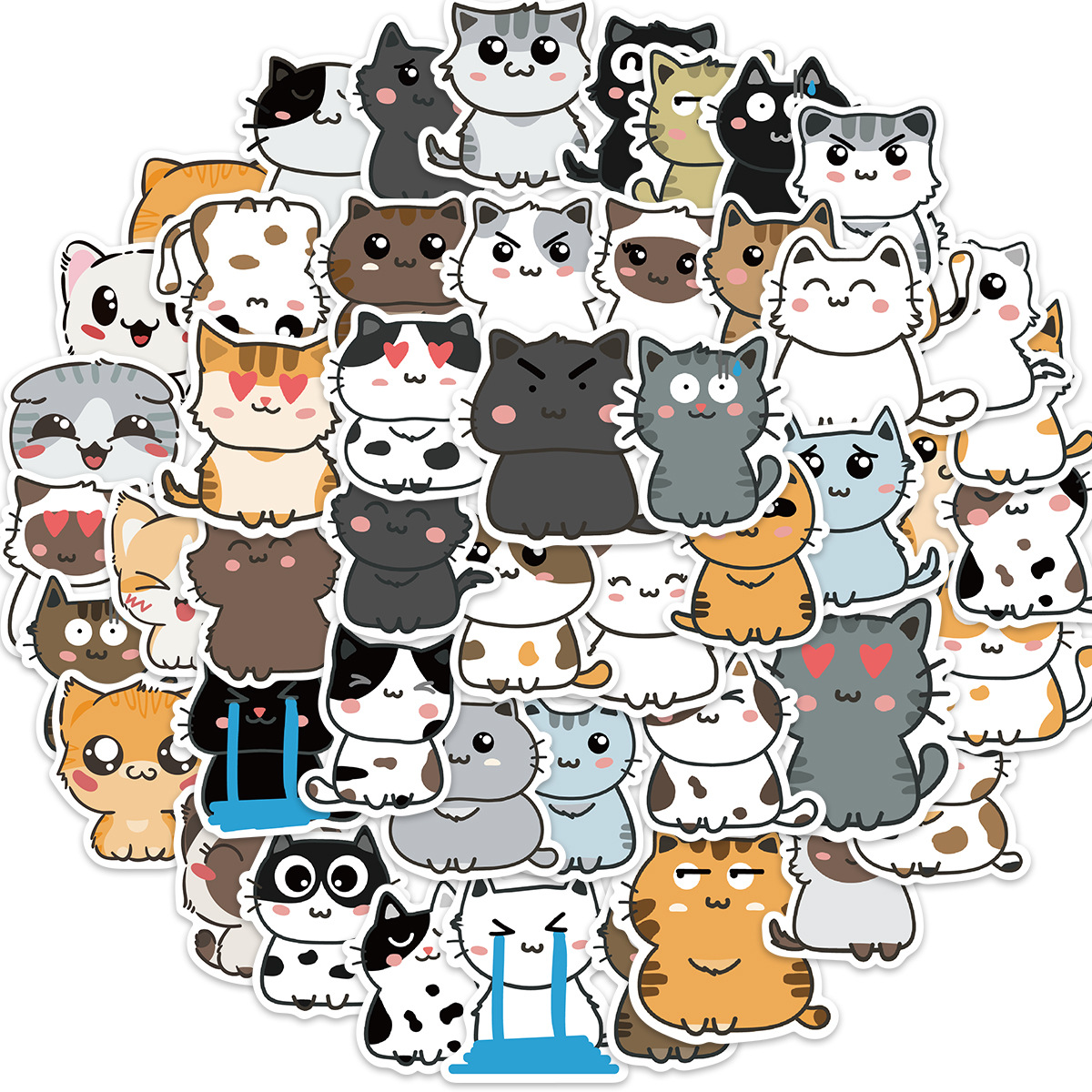50PCS Cat MEME Funny Animals Stickers Vintage Toy DIY Kids Notebook ...