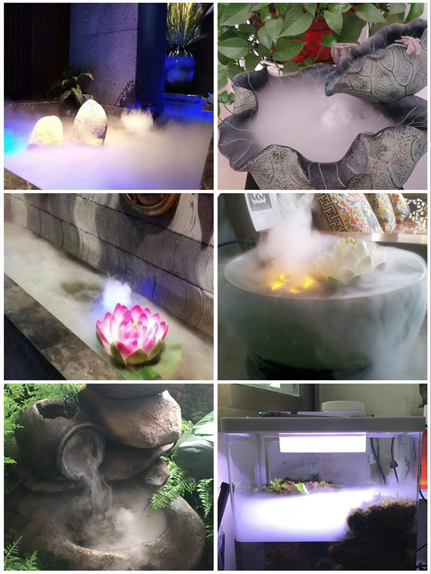 Ultrasonic Mist Maker: 12 LED Aquarium Fogger for Fountains, Planters ...