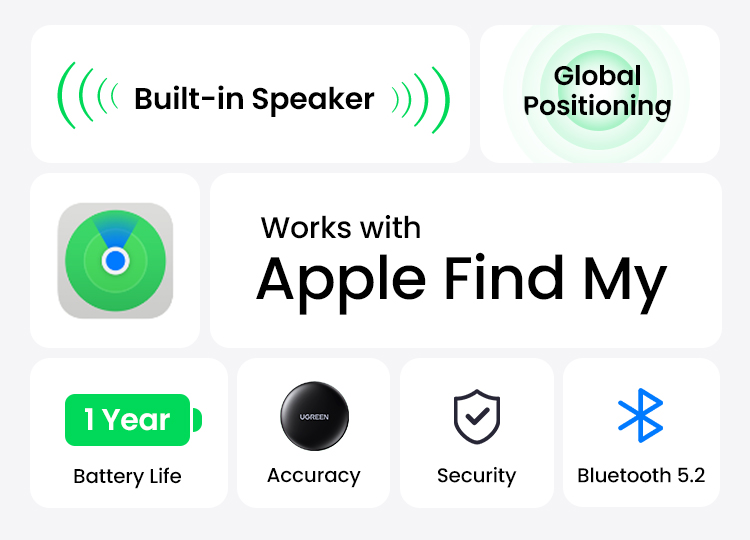 UGREEN Finder Security SmartTrack Link SmartTag With Find My Key ...