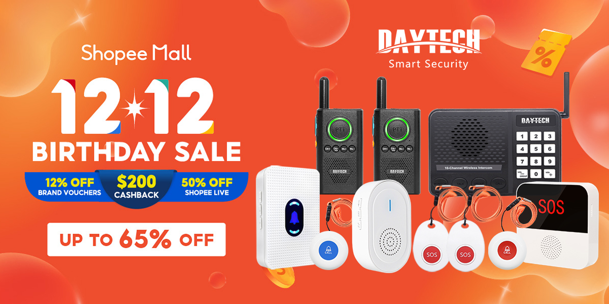 Daytech Emergency Alarm Bell Calling Wireless Caregiver Pager for Elderly/Patient/Disabled ...