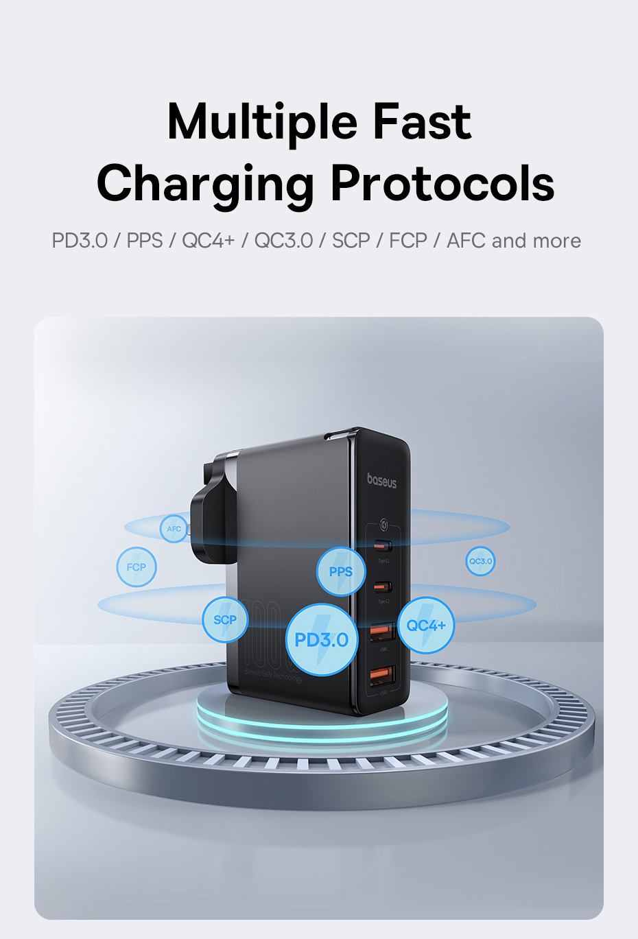 Baseus GaN5 Pro 100W Fast Charger 2C+2U For Phone Laptop & Baseus ...