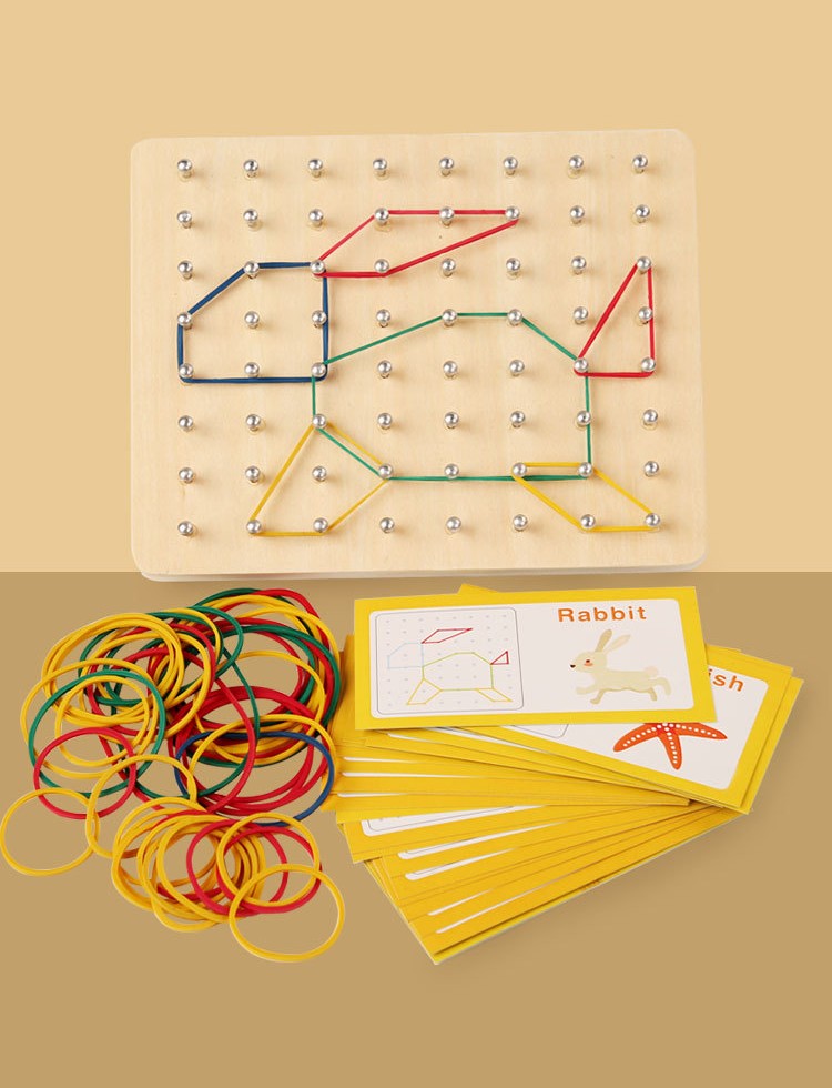 Wooden Geoboard,Montessori Toy,Graphical Mathematical Education Toy for ...