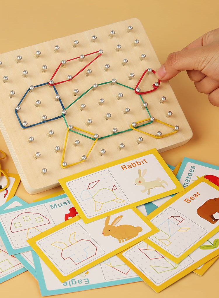 Wooden Geoboard,Montessori Toy,Graphical Mathematical Education Toy for ...