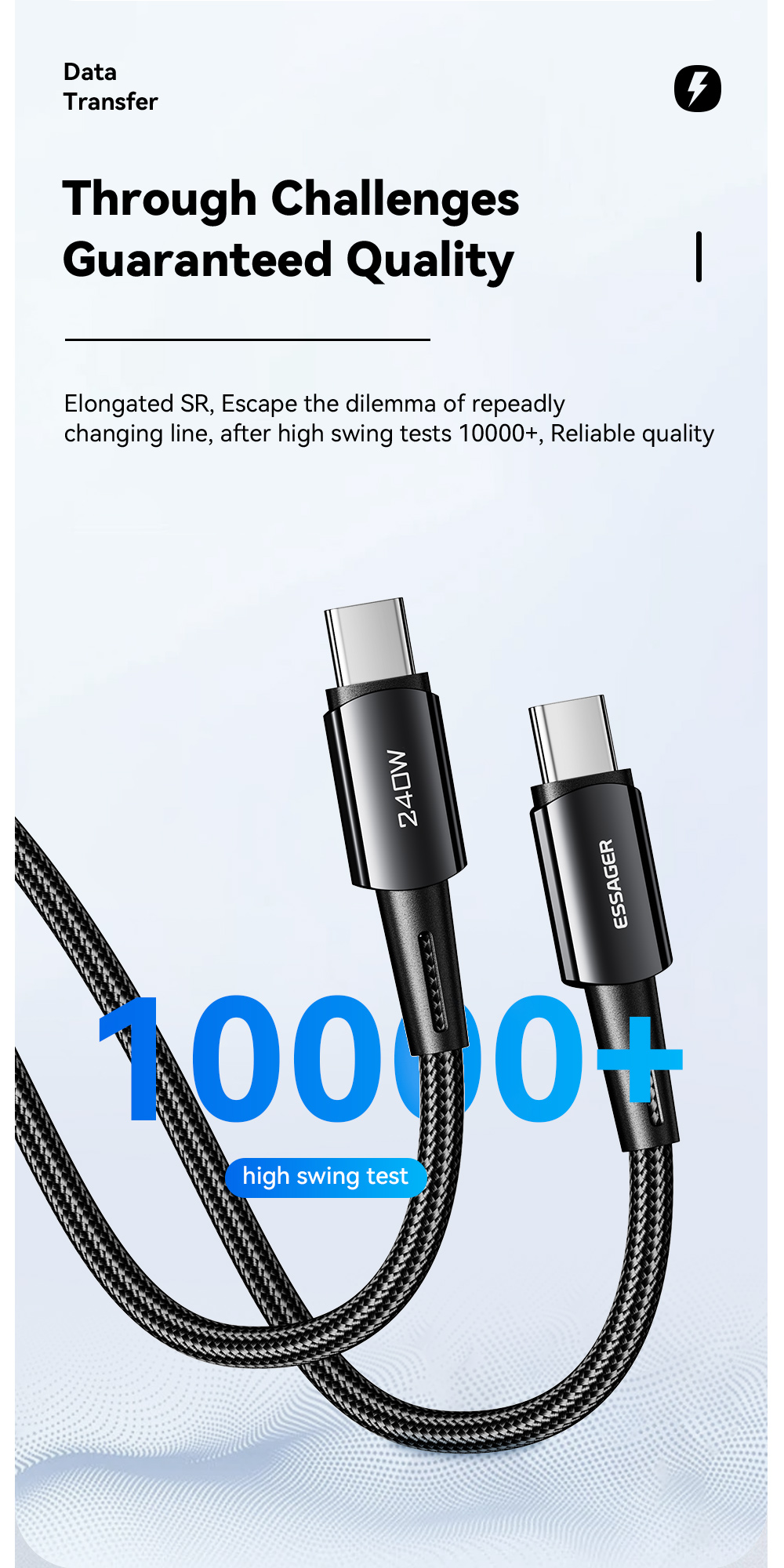 Essager 240W Super Fast Charge Type-C Cable | Shopee Singapore
