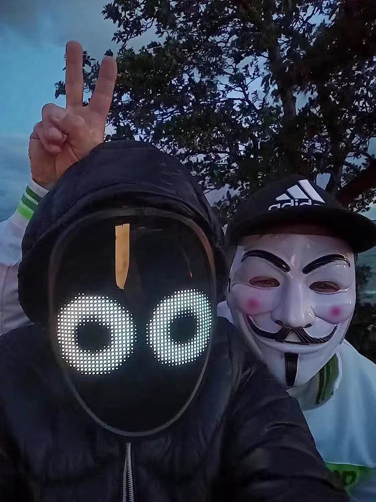 Halloween Full Color LED Glowing Mask Face-changing Mask Party Bar ...