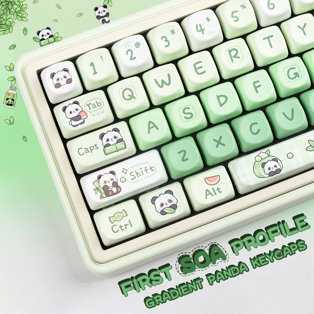 PBT Cat Ear Shape Keycaps 144Keys/Set MAO Profile Full Key Five-sided ...