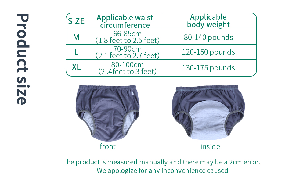 Incontinence underwear Waterproof Pants Diaper Skirt Adult Underwear ...