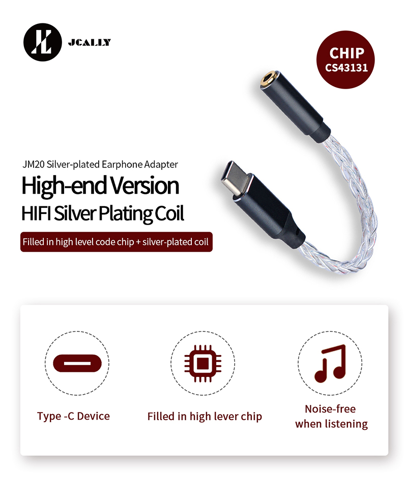 JCALLY JM20 High Performance CS43131 DAC decoder Type-C to 3.5mm ...