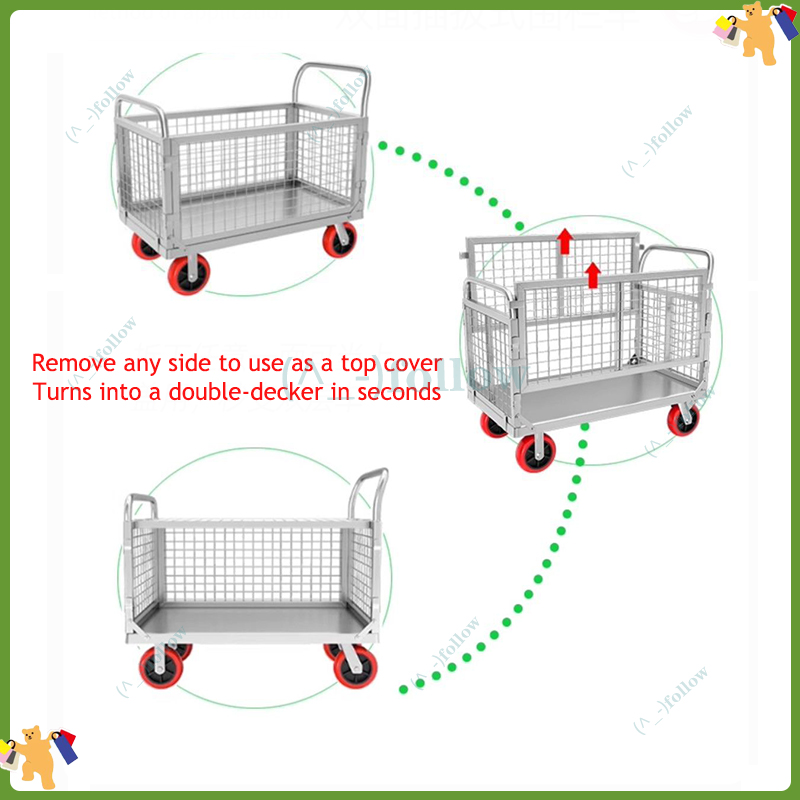 With brake wheelCommercial trolley with high load capacityFence Car ...
